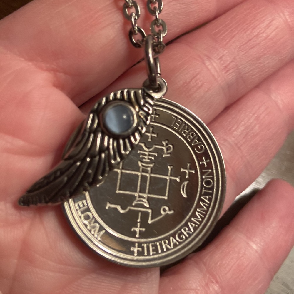 Nwot Archangel Michael Amulet Angel Wing Moonstone Ch… - Gem